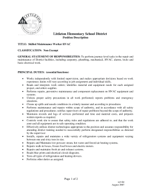 Fillable Online TITLE Skilled Maintenance Worker HVAC Fax Email Print ...