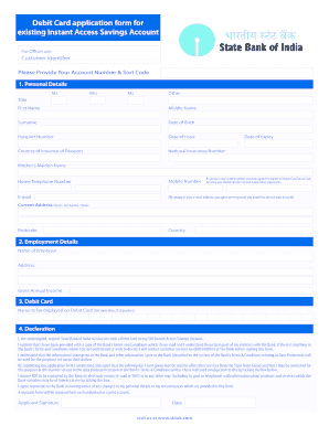 Fillable Online Debit Card application form for existing Instant Access Fax Email Print - pdfFiller