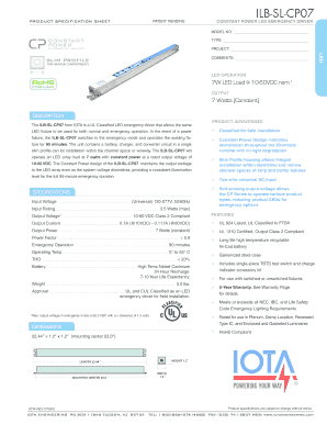 Fillable Online ILB-SL-CP07 - IOTA Engineering Fax Email Print - pdfFiller