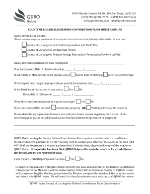 Fillable Online COUNTY OF LOS ANGELES DEFINED CONTRIBUTION PLANS ...
