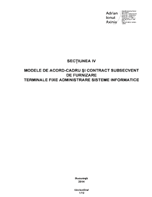 Fillable Online Sectiunea IV Modele si contract subsecvent 1 .doc Fax ...