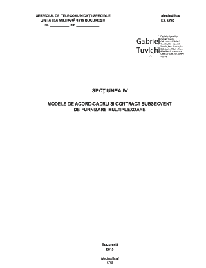 Fillable Online Sectiunea IV Modele si contract subsecvent.doc Fax Email Print - pdfFiller