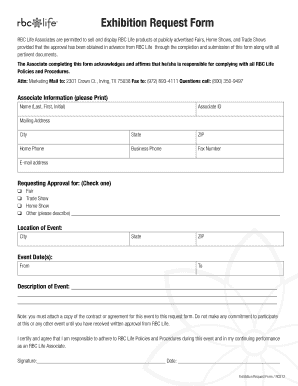 Fillable Online Exhibition Request Form - rbclifesciencesnet Fax Email ...