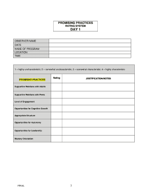 Fillable Online childcare gse uci PP Rating System Form and ...