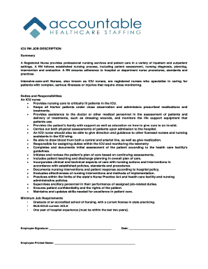 Fillable Online ICU RN JOB DESCRIPTION - SharePoint Fax Email Print ...