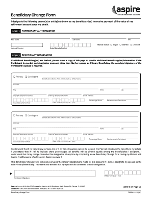 Fillable Online Beneficiary Change Form - Retirement Management Systems ...