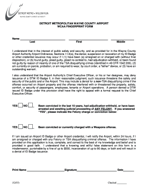 Fillable Online WCAA Fingerprint Form - WCAAus Fax Email Print - pdfFiller