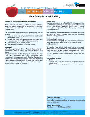 Fillable Online Food Safety Internal Auditing Fax Email Print - pdfFiller