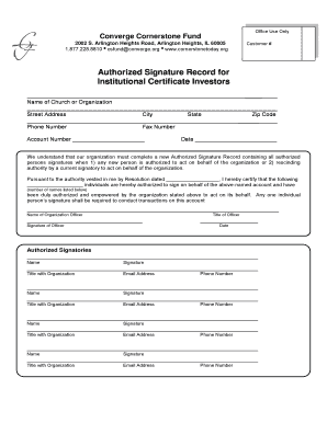 Fillable Online Authorized Signature Form for Institutional Investors ...