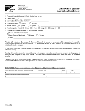 Fillable Online Principal Life Insurance Company PO Box 14455 DI Fax ...