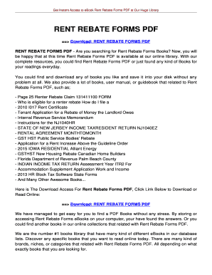 Fillable Online Rent rebate forms pdf - Your Happy Family Fax Email ...