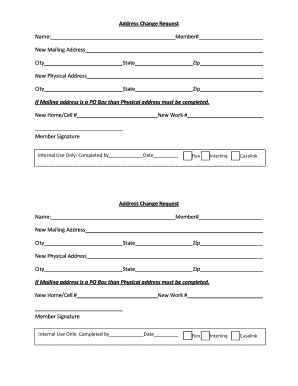 Fillable Online oppsvt Address Change Request Name Member New Mailing ...