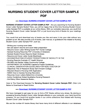 Fillable Online NURSING STUDENT COVER LETTER SAMPLE NURSING STUDENT ...