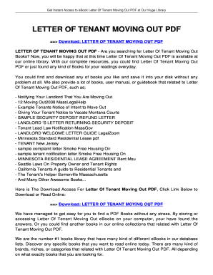Fillable Online LETTER OF TENANT MOVING OUT LETTER OF TENANT MOVING OUT ...