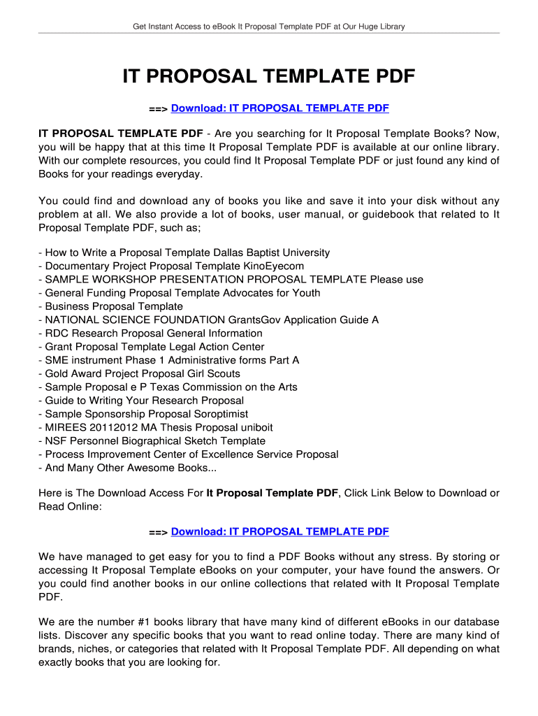 Fillable Online IT PROPOSAL TEMPLATE IT PROPOSAL TEMPLATE Fax Email ...