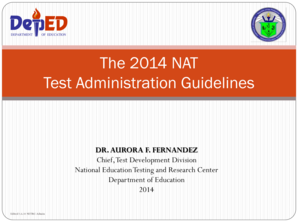Fillable Online The 2012 NCAE Test Administration Guidelines - DepED ...