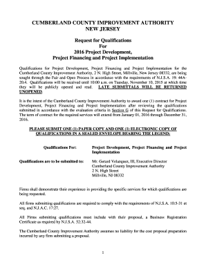 Fillable Online CUMBERLAND COUNTY IMPROVEMENT AUTHORITY Fax Email Print - pdfFiller