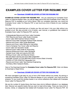 Fillable Online EXAMPLES COVER LETTER FOR RESUME EXAMPLES COVER LETTER ...