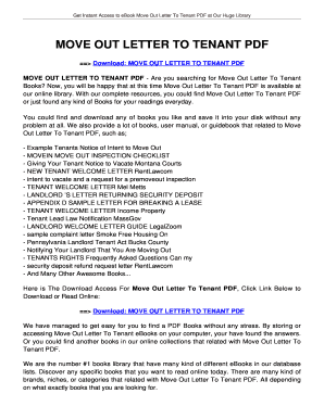 Fillable Online MOVE OUT LETTER TO TENANT MOVE OUT LETTER TO TENANT Fax ...