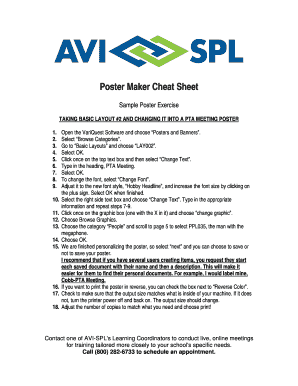 Fillable Online Poster Maker Cheat Sheet Fax Email Print - pdfFiller