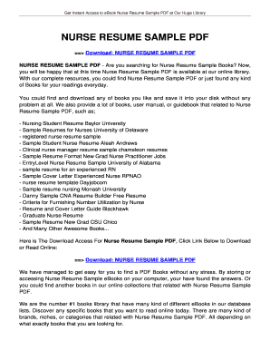 Fillable Online NURSE RESUME SAMPLE NURSE RESUME SAMPLE Fax Email Print ...