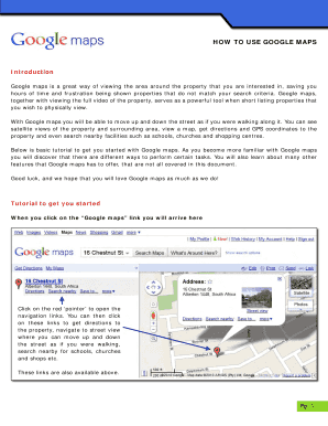 Fillable Online HOW TO USE GOOGLE MAPS Fax Email Print - pdfFiller