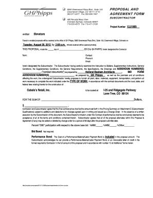 Fillable Online Elevators Bid Form Subdoc Fax Email Print - pdfFiller