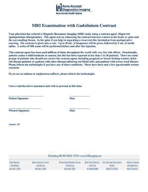 Fillable Online aahs 9 MRI CONTRAST CONSENT FORM 2010 - aahs Fax Email ...
