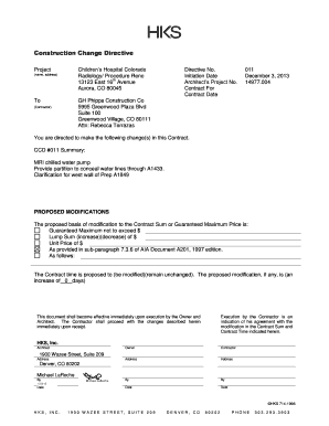 Fillable Online Construction Change Directive Fax Email Print - pdfFiller
