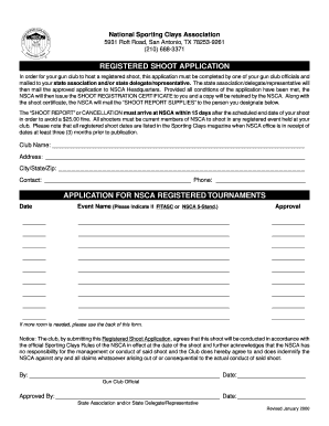 Fillable Online nssa-nsca NSCA Registered Shoot Application - nssa-nsca ...