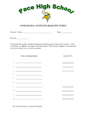 Fillable Online bisd CONSUMABLE SUPPLIES REQUEST FORM Fax Email Print ...