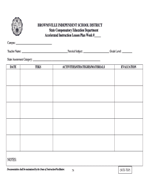 Fillable Online bisd BROWNSVILLE INDEPENDENT SCHOOL DISTRICT State ...