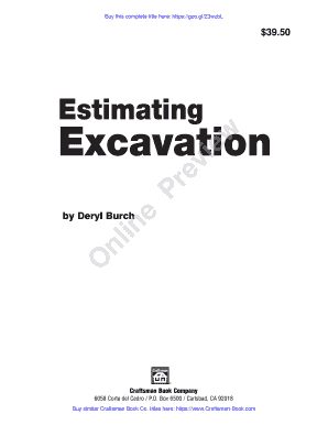 Estimating Excavation - Fill Online, Printable, Fillable, Blank | pdfFiller