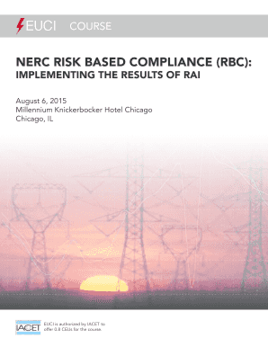Fillable Online NERC RISK BASED COMPLIANCE RBC - pmaconferencecom Fax ...