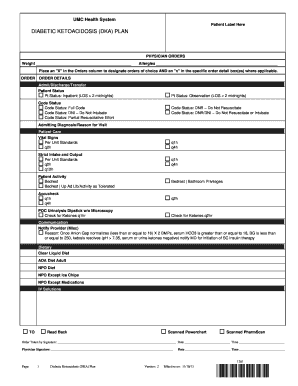 Fillable Online DIABETIC KETOACIDOSIS DKA PLAN - Lubbock Fax Email ...