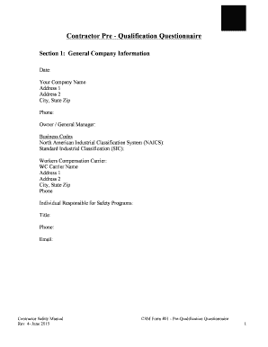 Fillable Online 1 Preliminary qualification questionnairedoc Fax Email Print - pdfFiller