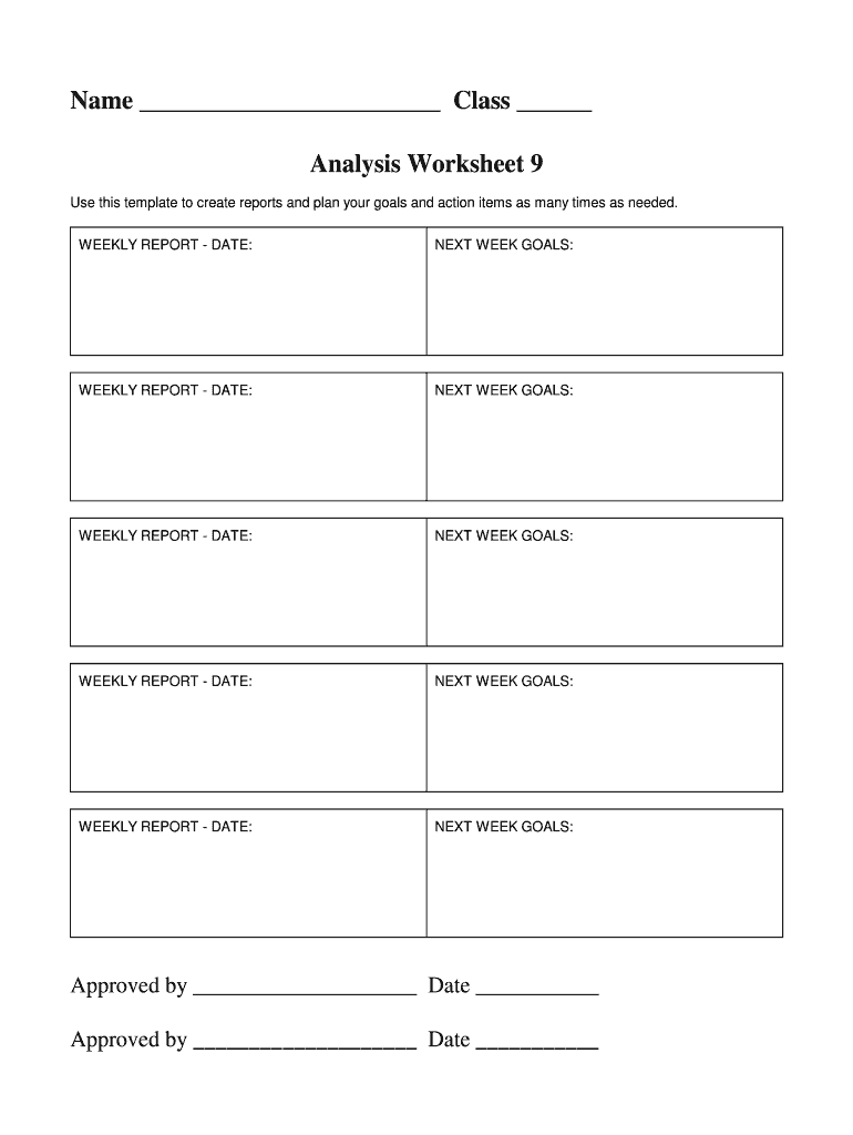 Fillable Online ocw usu Analysis Worksheet 9 Fax Email Print - pdfFiller
