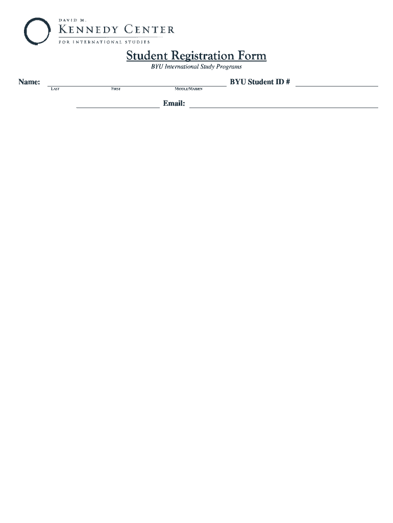 Fillable Online kennedy byu Student Registration Form - Brigham Young ...