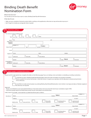 Fillable Online Binding Death Benefit Nomination Form Whats this form for Fax Email Print ...