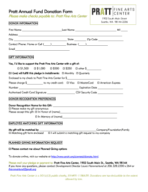 Fillable Online pratt Pratt Annual Fund Donation Form Fax Email Print - pdfFiller