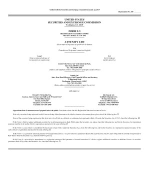 Fillable Online FORM F-3 ATTUNITY LTD Fax Email Print - pdfFiller