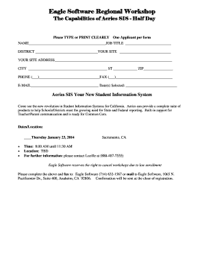 Fillable Online Aeries SIS Your New Student Information System Fax Email Print - pdfFiller