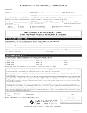 Fillable Online Agreement for Pre-Authorized Payment ACH Fax Email ...