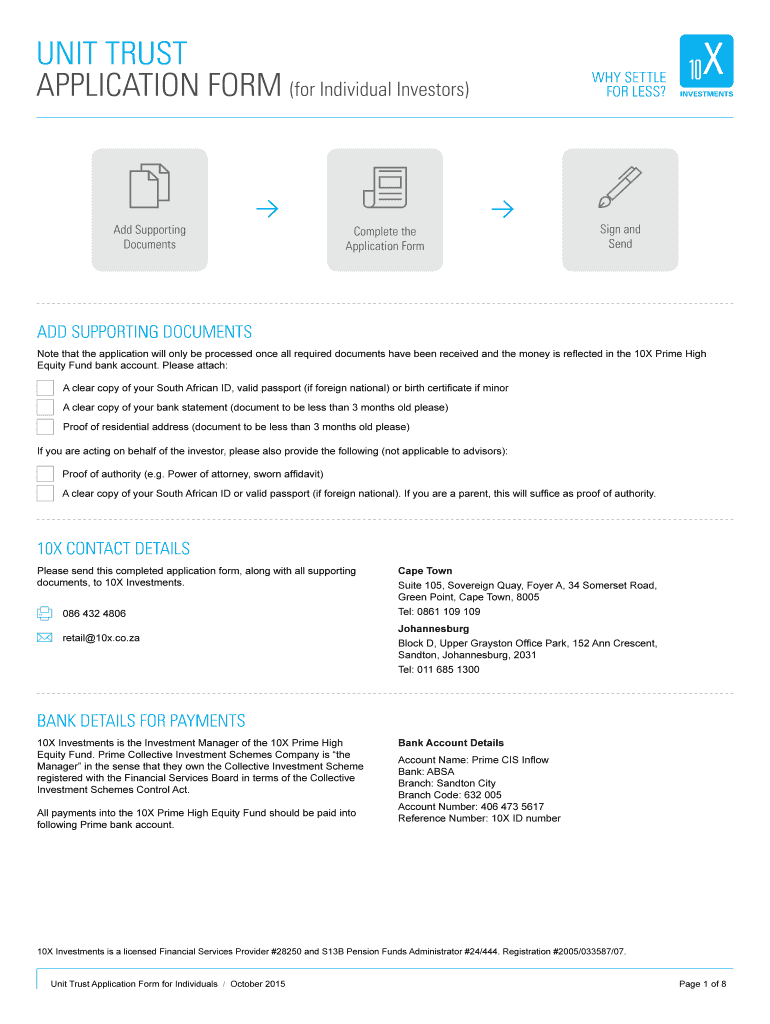 Fillable Online UNIT TRUST APPLICATION FORM for Individual Investors ...