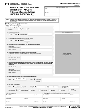 Fillable Online CIT 0002E Application for Canadian Citizenship - Adults ...