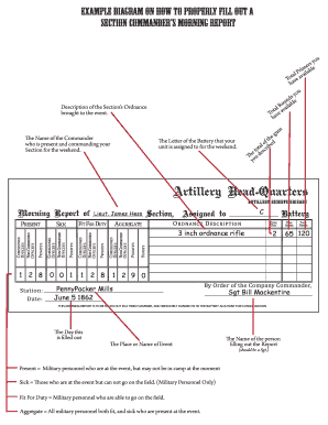 Fillable Online artilleryreserve Unit Morning Report Example ...
