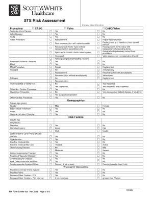 Fillable Online sw STS Risk Assessment - Patients Visitors Fax Email ...