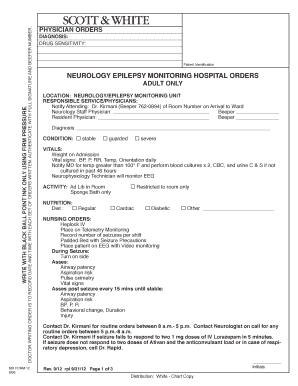 Fillable Online sw Patient Identification NEUROLOGY EPILEPSY MONITORING ...