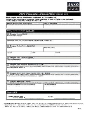 Fillable Online UPDATE OF PERSONAL PARTICULARS FORM Fax Email Print - pdfFiller