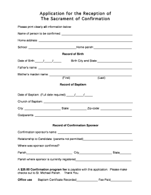 Fillable Online livoniastmichael Confirmation Application ...